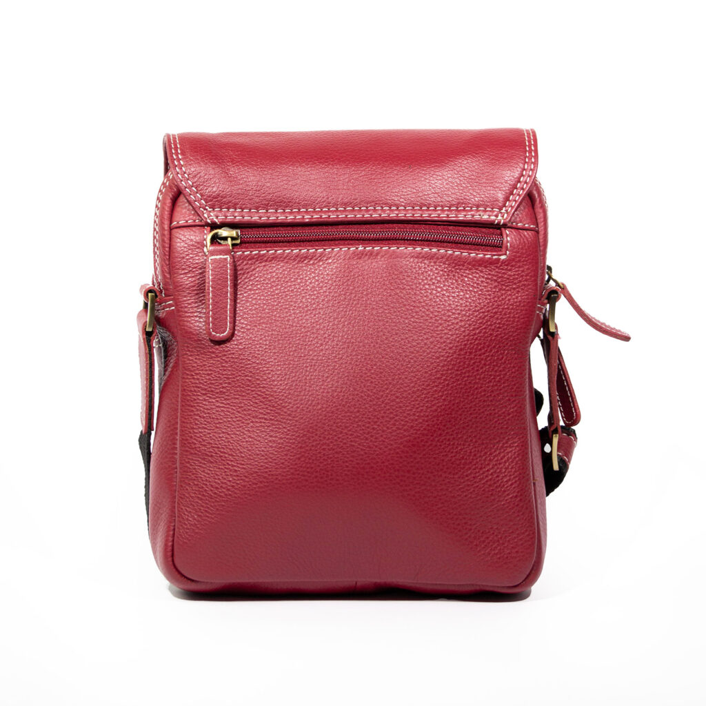 Morral de Cuero Hombre -1310 Rojo | Gino Rodinis